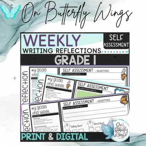 Weekly Reflection - Goal Setting - Self-Assessment -Writing - Grade 1