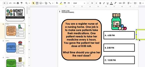 Money and Time Vocation Scenario Task Cards | Digital Included | TPT