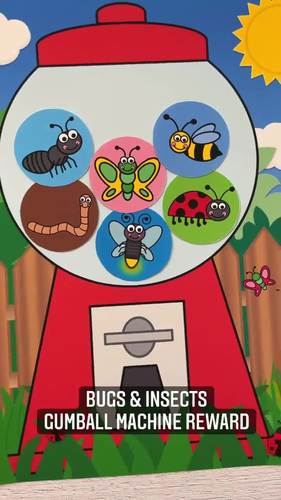 Gumball Machine Reward BUGS & INSECTS THEMED Bubble Gum Classroom Behavior