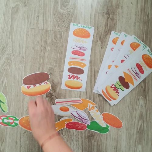 Build a Burger Pretend Play Dramatic Play Preschool Centers Task Cards ...