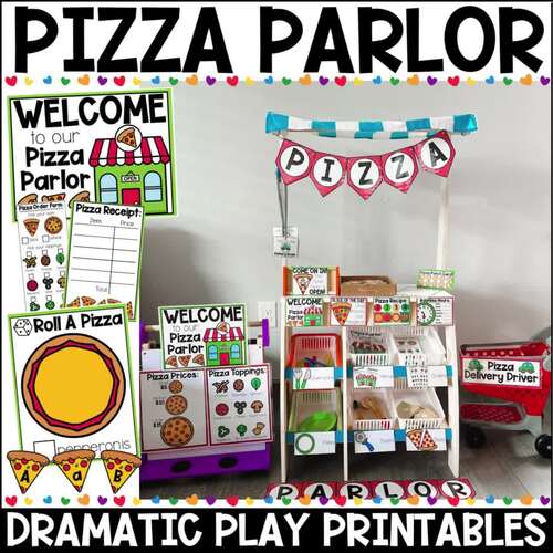 Pizza Parlor Restaurant Dramatic Play Bundle Printables, Centers, Label ...