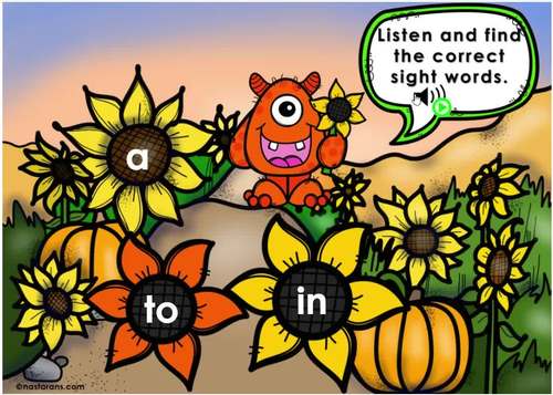 Fall Activities Boom Cards Sight Words Pre Primer by Nastaran | TPT