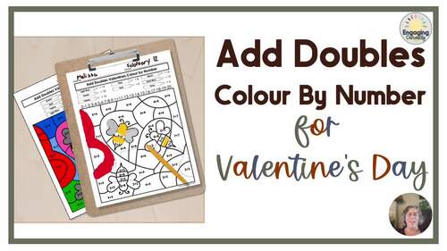 Valentines Colour by Code Add Doubles Math Facts Coloring Sheets with ...