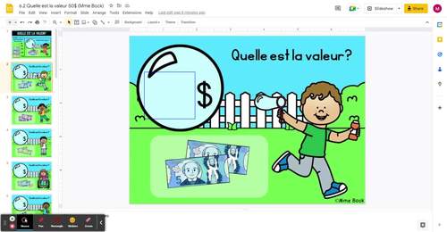 L'argent: Quelle est la valeur (jusqu'à 50$): Google Slides™ by Mme Bock