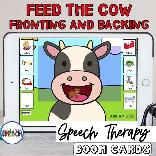 Feed The Cow Minimal Pairs Fronting & Backing Boom Cards | Speech Therapy
