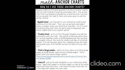 First Grade Math Anchor Charts BUNDLE | TPT