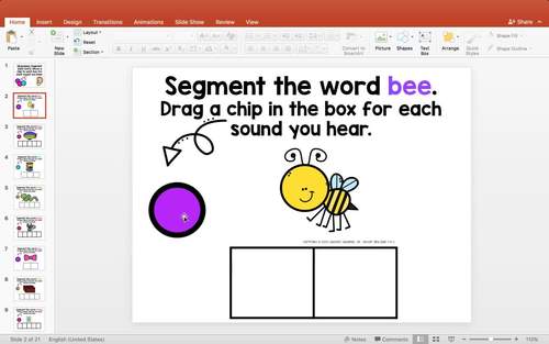Phoneme Segmenting PowerPoint - Digital Resource for Phonological Awareness