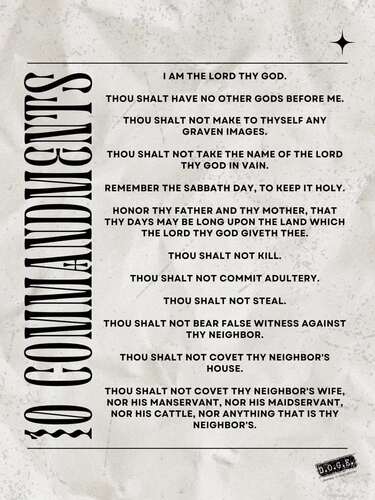10 Commandments Poster Texas Senate Bill 10 16x20 Bonus Satirical Poster