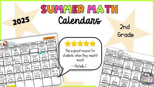 2nd grade Summer Math Review | Summer Daily Math Problem Take-Home Math ...