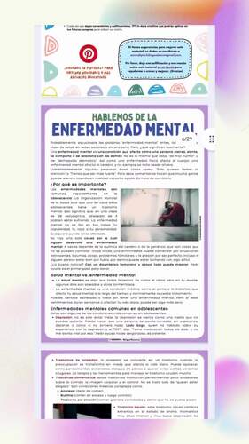 Enfermedades Mentales Lectura | Mental Illness Awareness Spanish ...