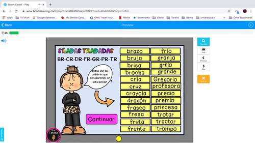 Sílabas Trabadas en Boom Cards | BR-CR-DR-FR-GR-PR-TR by Sra Tatiana