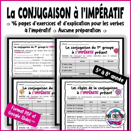 Verbes à l'impératif présent I 2 cahiers d'activités 2 jeux mots cachés ...