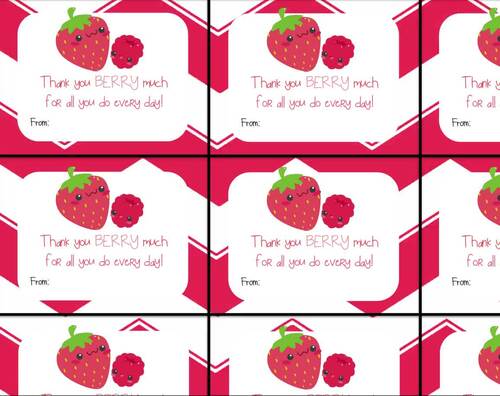 Cute Fruit Snacks Teacher/ Staff Appreciation Treat Tag | TPT