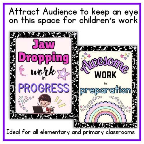 Awesome Work Posters Composition Notebook Decor Pastel Decor Classroom ...