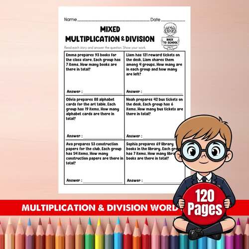 4th Grade Math Word Problems Bundle | Multiplication & Division | Back ...