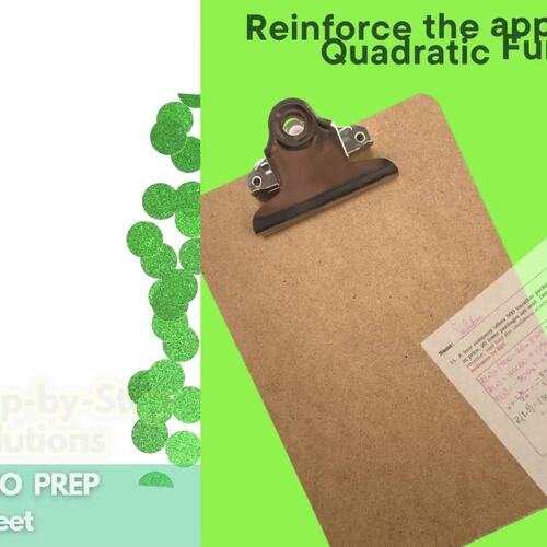 Quadratic Function Applications Word Problems - NO PREP w/ Step-by-Step ...