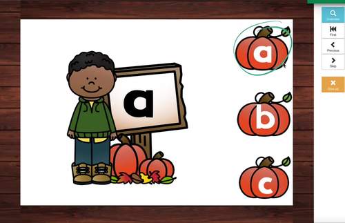 Lowercase Letters with Boom Cards™ | Pumpkins | Matching | Digital