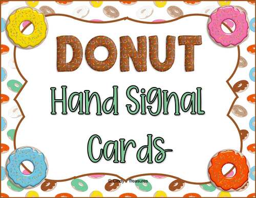 Donut Theme Hand Signal Cards *Editable* by Cindy's Treasures | TPT