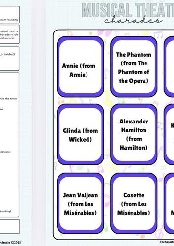 Spotlight Showdown: Musical Theatre Charades | Printable Drama & Music Game