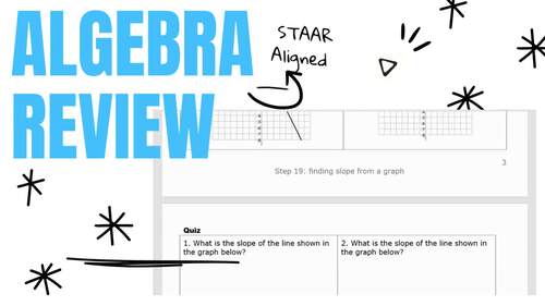 Algebra STAAR EOC Review with TEKS (45 Lessons/Stations) by Emily Mahoney