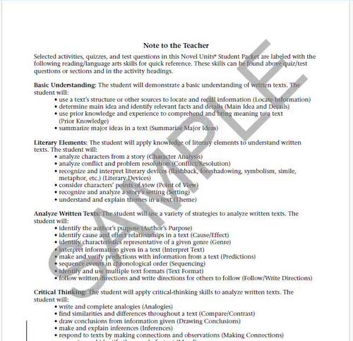 Because of Winn-Dixie Novel Units® Student Packet | TPT