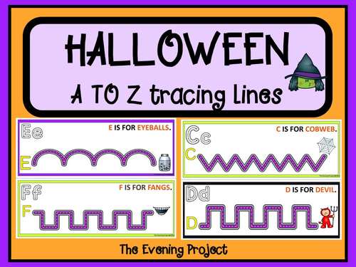 Halloween tracing lines task cards for Autism, Sp. Ed, preschool, K+/OT