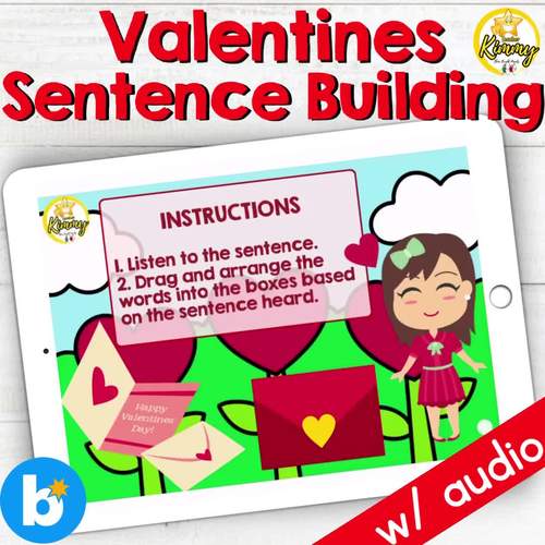 Valentines Sentence Building Auditory Comprehension Boom Cards by ...