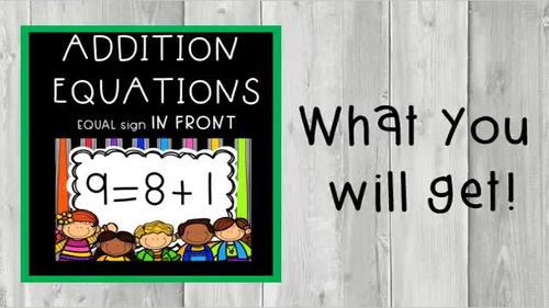 Addition Equations EQUAL SIGN IN FRONT Game and Flashcards! | TpT