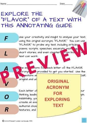 Annotation Guide + Text Features Worksheets for Middle & High School ...