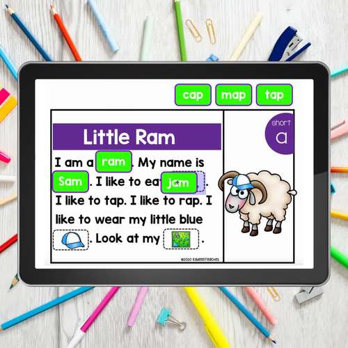 Interactive Phonics Mats-Digital CVC I Boom Cards by Kadeen Teaches