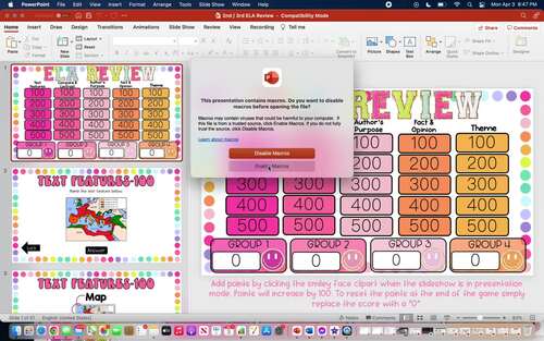 2nd / 3rd Grade ELA End of Year Jeopardy Review Game No Prep by Summer ...