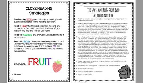 April Close Reading Passages with Comprehension Questions | TPT