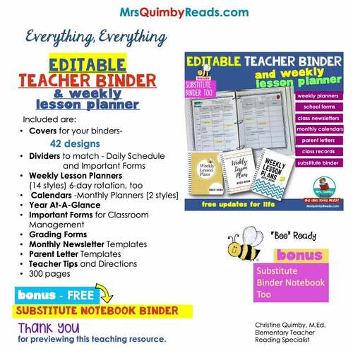Editable Teacher Binder | Teacher Planner | 2023-2024 | Classroom ...
