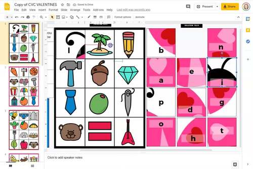 CVC Words Valentine's Day Digital Secret Picture Tile Puzzles | TpT