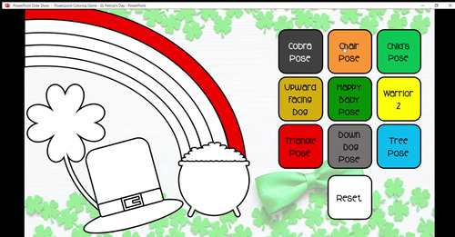 PowerPoint Coloring Gross Motor Game | St. Patrick's Day Theme by A Pedi PT