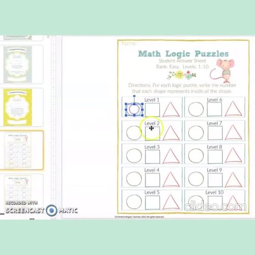Math Logic Puzzles Back to School Enrichment 3rd Grade and 4th Grade 80 ...