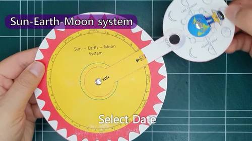DIY 3D Paper Sun Earth Moon system model, Solar system, lunar phase ...