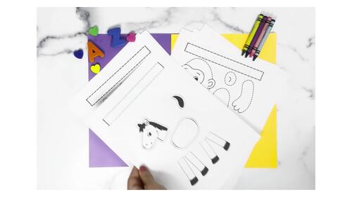 A to Z Alphabet Animal Cut and Paste Crafts | Alphabet Banner, Books ...