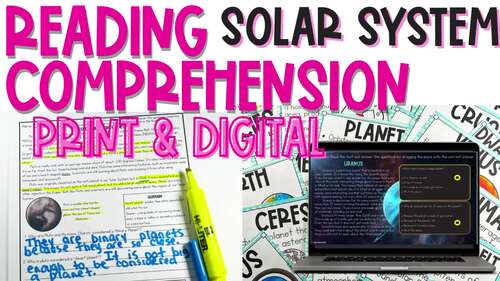 Solar System Reading Comprehension Passages Worksheets & Google Slides