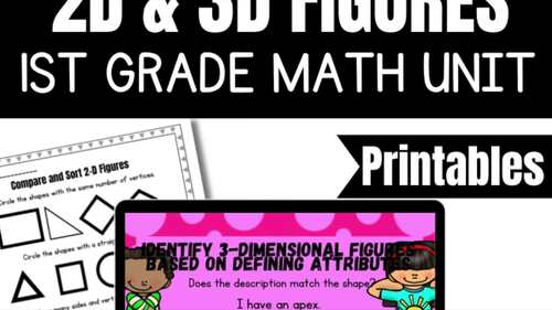 Digital 2D & 3D Shapes 1st Grade Unit with Printables and Assessments ...