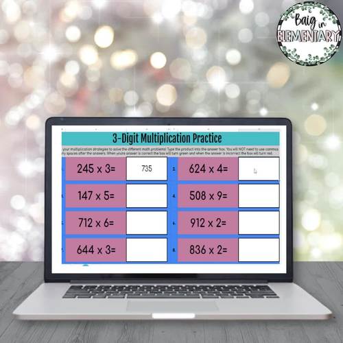 Multiplication 3 and 4 Digit Digital Practice! by Baig In Elementary