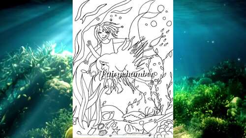 Mermaid Adventure Coloring Page - Dive into Creative Underwater Fun!