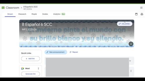 Animated Google Classroom Banners Spanish: El Invierno by NATAM | TPT