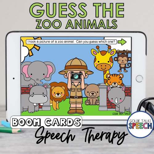 Guess the Zoo Animal? Inferencing | Boom Cards | Speech Distance Learning