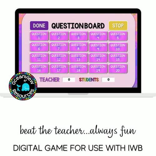 Missing Number Problemsl PowerPoint Game l BEAT THE TEACHER l worksheet