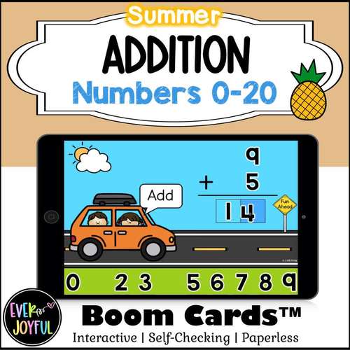 1st Grade Summer Math Boom Cards™ Addition 0-20 by Ever Joyful | TPT