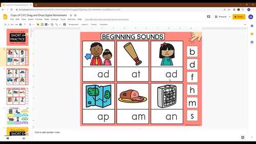 CVC Words Worksheets for Google Slides | Digital CVC Centers by ...