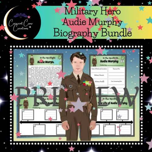 Military Hero Audie Murphy Veterans Day Memorial Day Biography Bundle