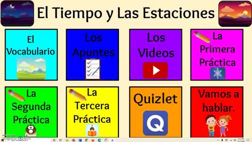 Spanish Weather & Seasons Unit - Remote Learning - El Tiempo y Las ...