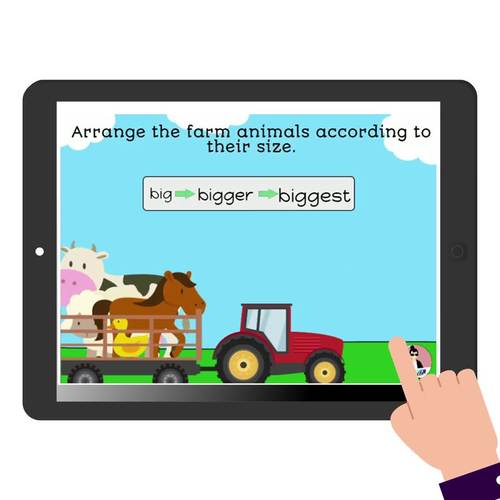 Big and Small Ordering BOOM CARDS Distance Learning by Teacher Janelle OT